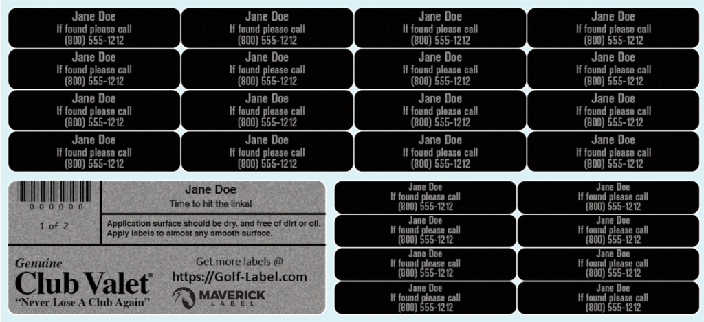 Club Valet® Golf Labels – Golf Label